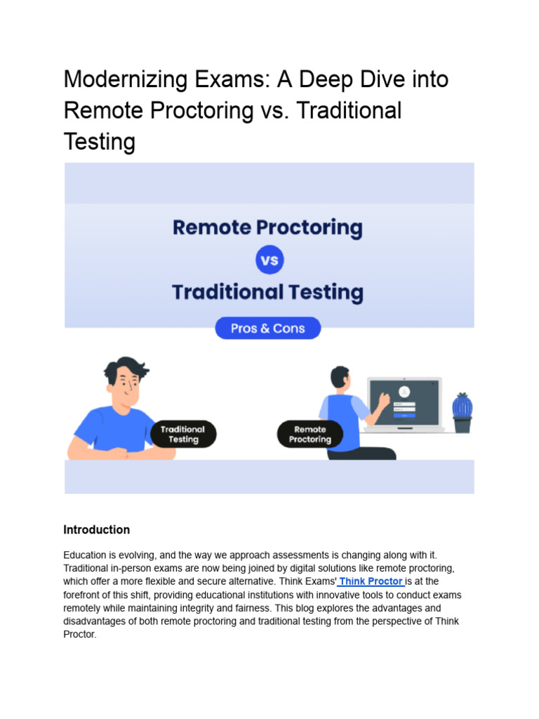 Modernizing Exams_ A Deep Dive into Remote Proctoring vs | PDF | Accessibility | Privacy