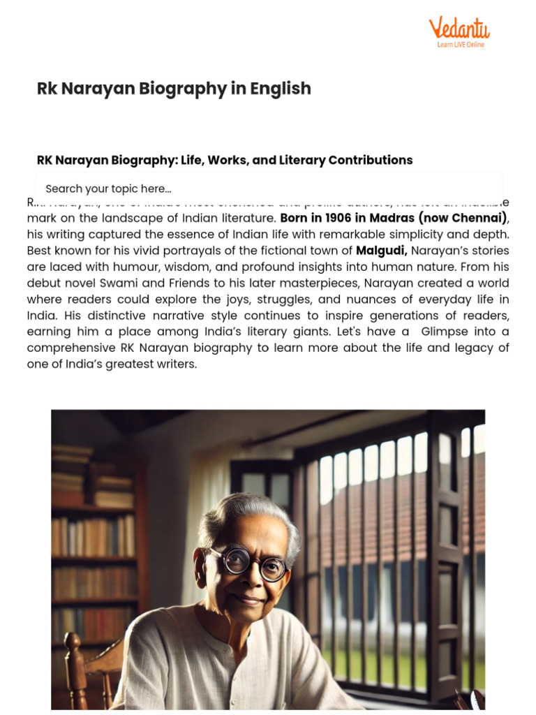 RK Narayan Biography in English | PDF