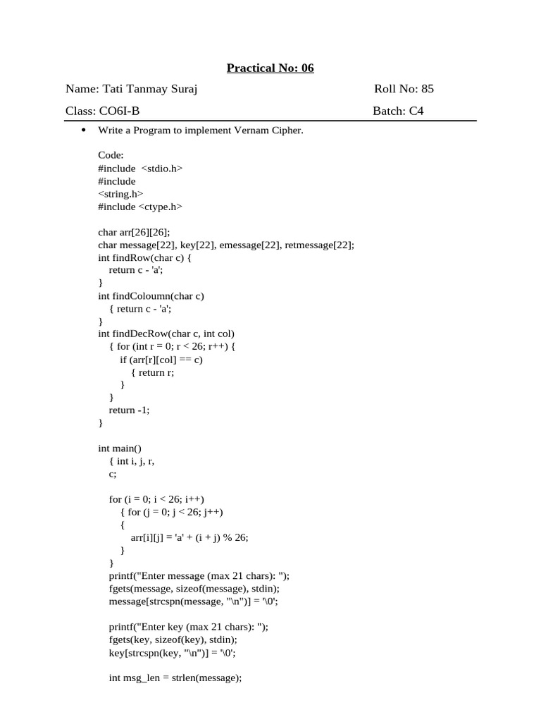 Tanmay Nis Pr6 | PDF
