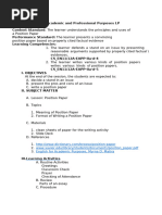 Demo - Position Paper | PDF | Lesson Plan | Teaching