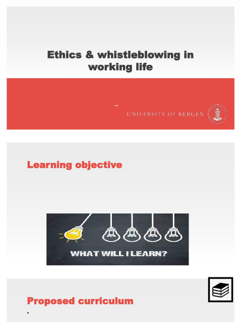 Ethics and Whistleblowing in Working Life - LEcture - Kaur - H24 | PDF ...