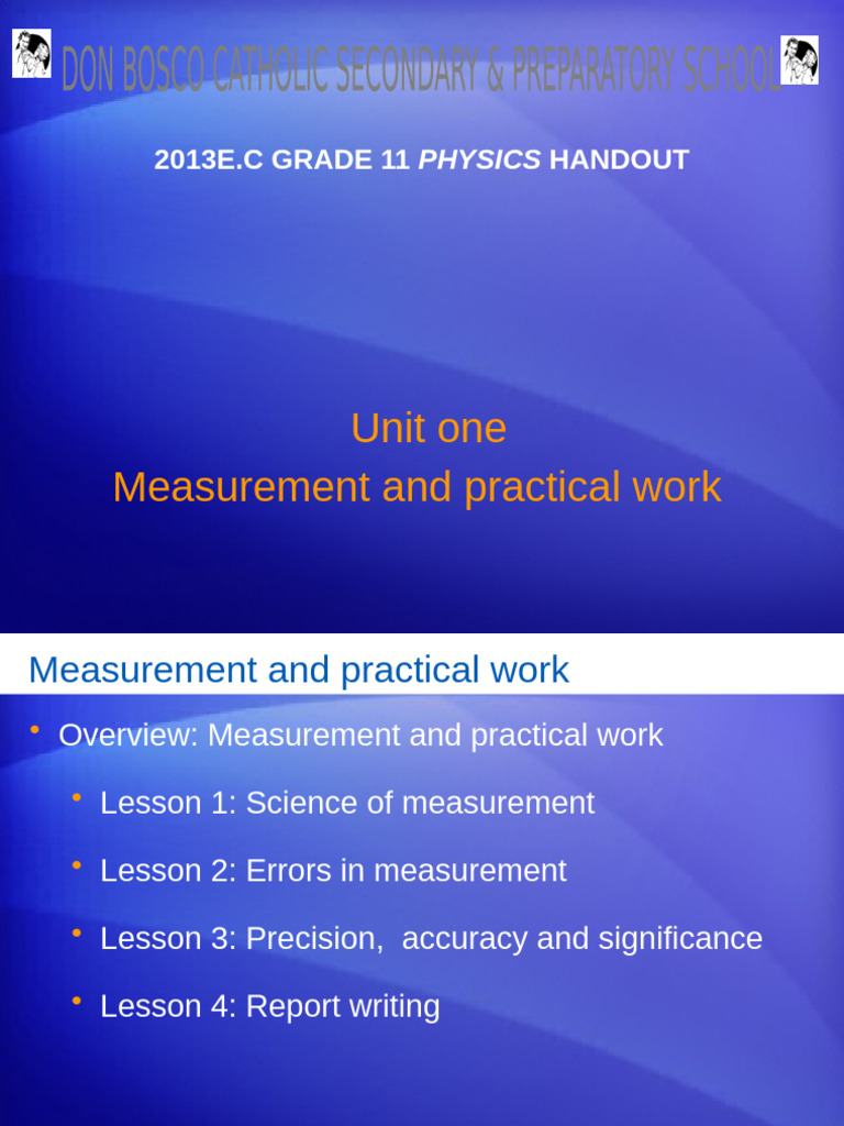 Physics Grade 11 unit one | PDF | Significant Figures | Observational Error