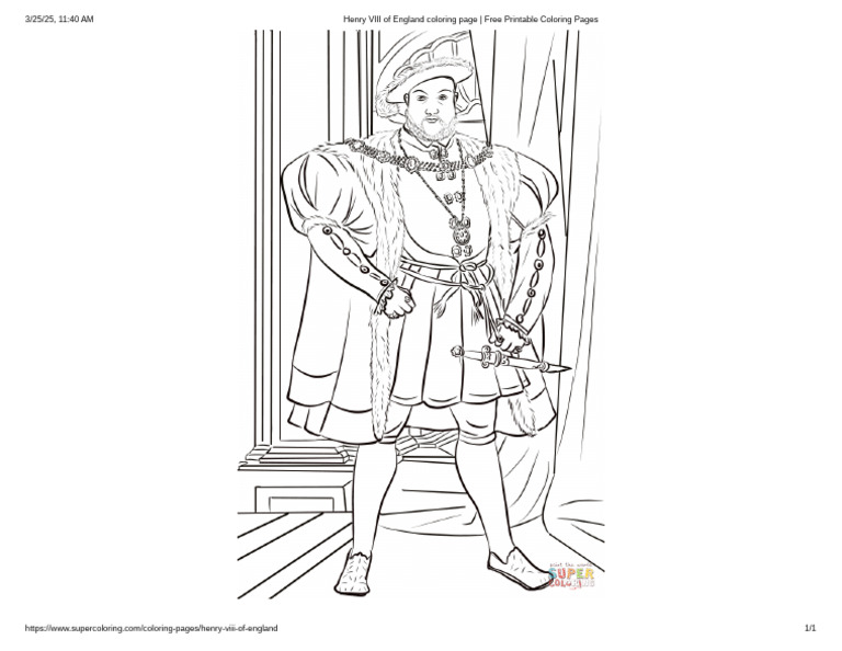 Henry VIII Coloring Page Printable | PDF