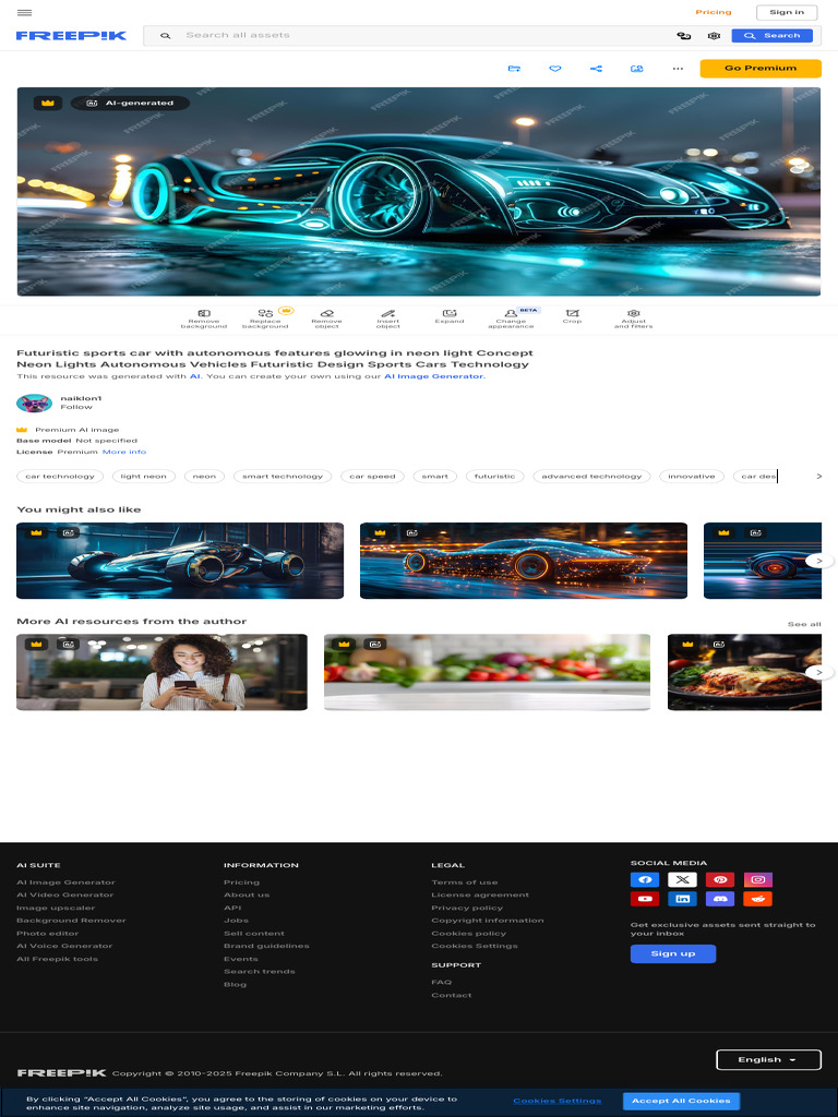Futuristic Sports Car With Autonomous Features Glowing in Neon Light ...