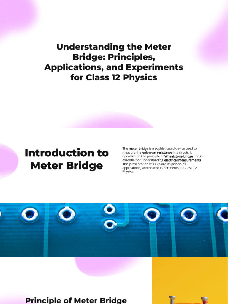 Meter Bridge: Principles & Experiments | PDF