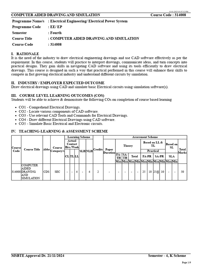 314008-COMPUTER AIDED DRAWING AND SIMULATION | PDF | Series And ...