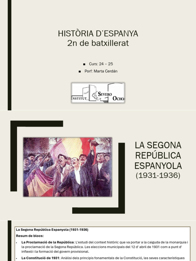 Segona República 1931-36 (Nou) | PDF