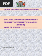Form 1 English Exam Paper 2025 | PDF