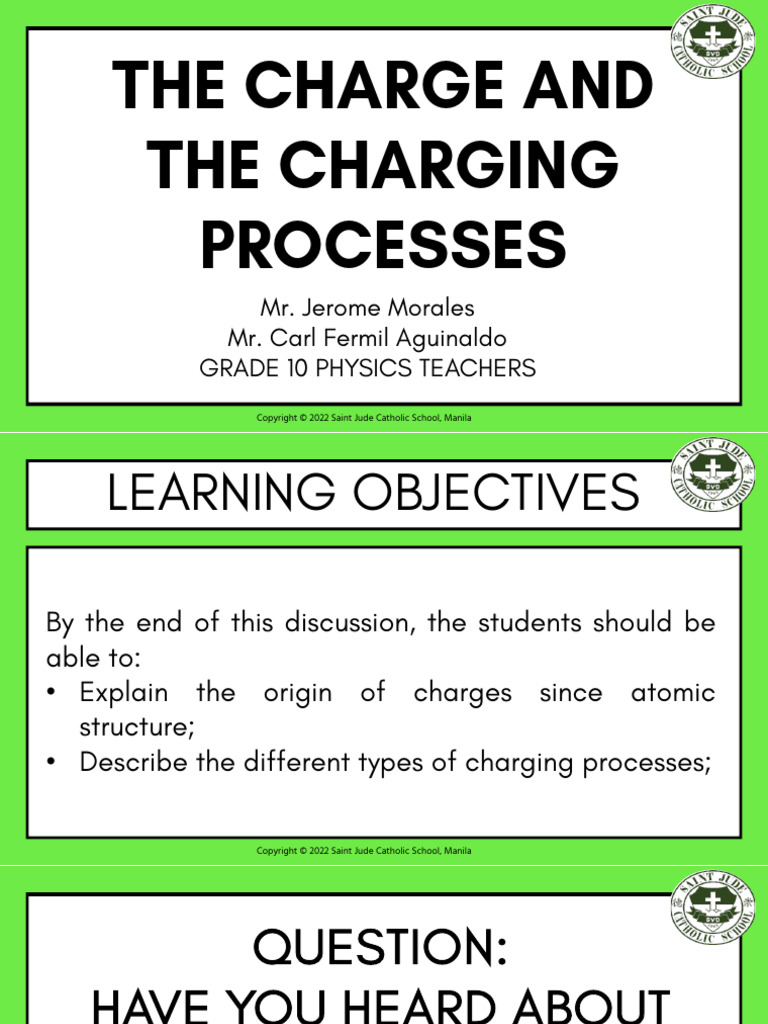 Lesson 19 - Charge and Charging Process | PDF | Electric Charge | Electron