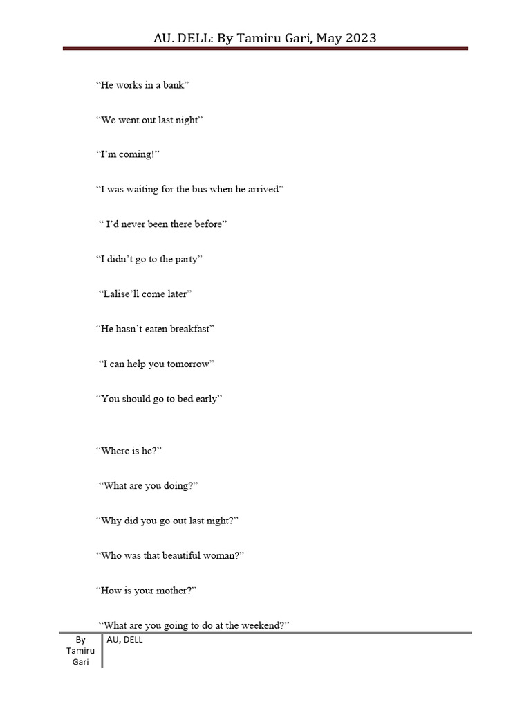 Reported Speech Remedial Worksheet | PDF
