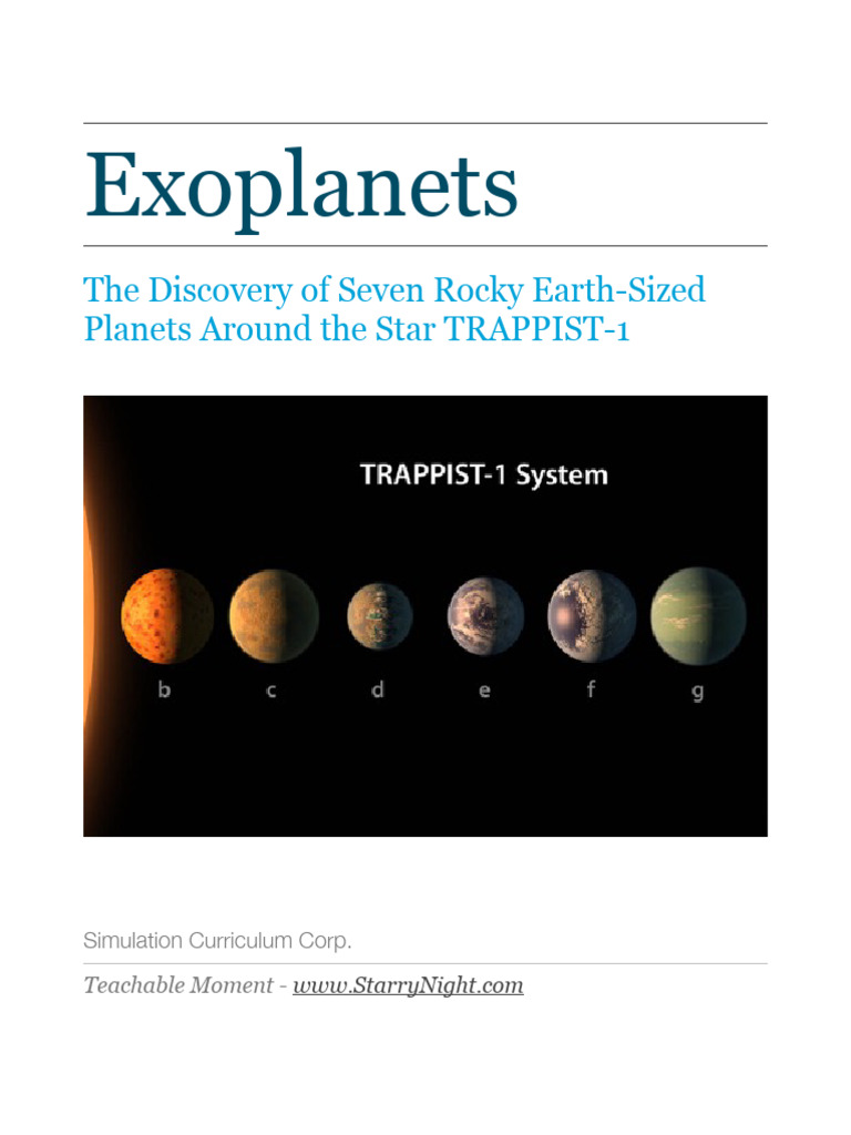 Exoplanets - The Seven Earth-Like Worlds of TRAPPIST-1 | PDF | Exoplanet | Planets