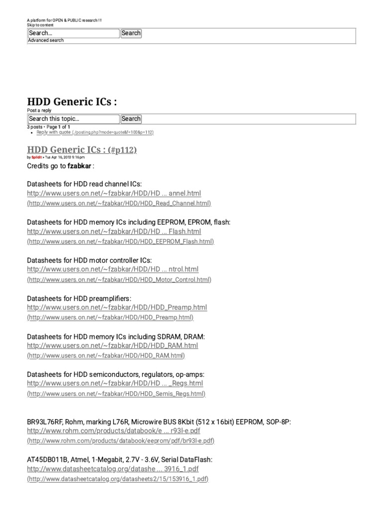 The HDD Oracle. • View Topic - HDD Generic ICs | PDF | Microcontroller ...