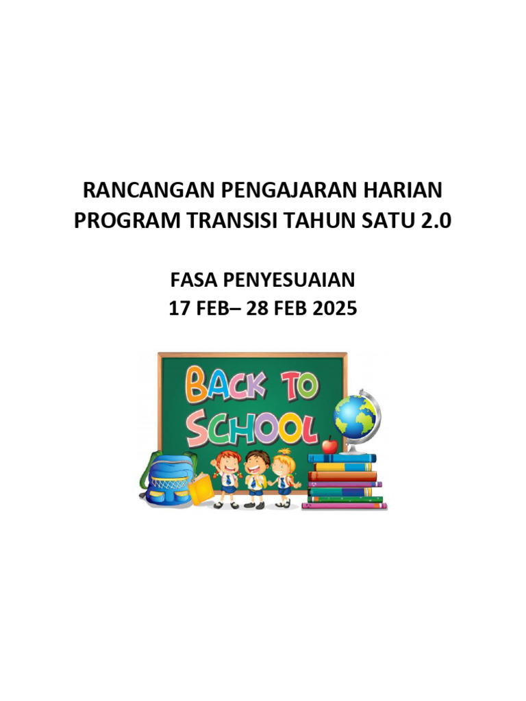 RPH Minggu Transisi Tahun 1 | PDF