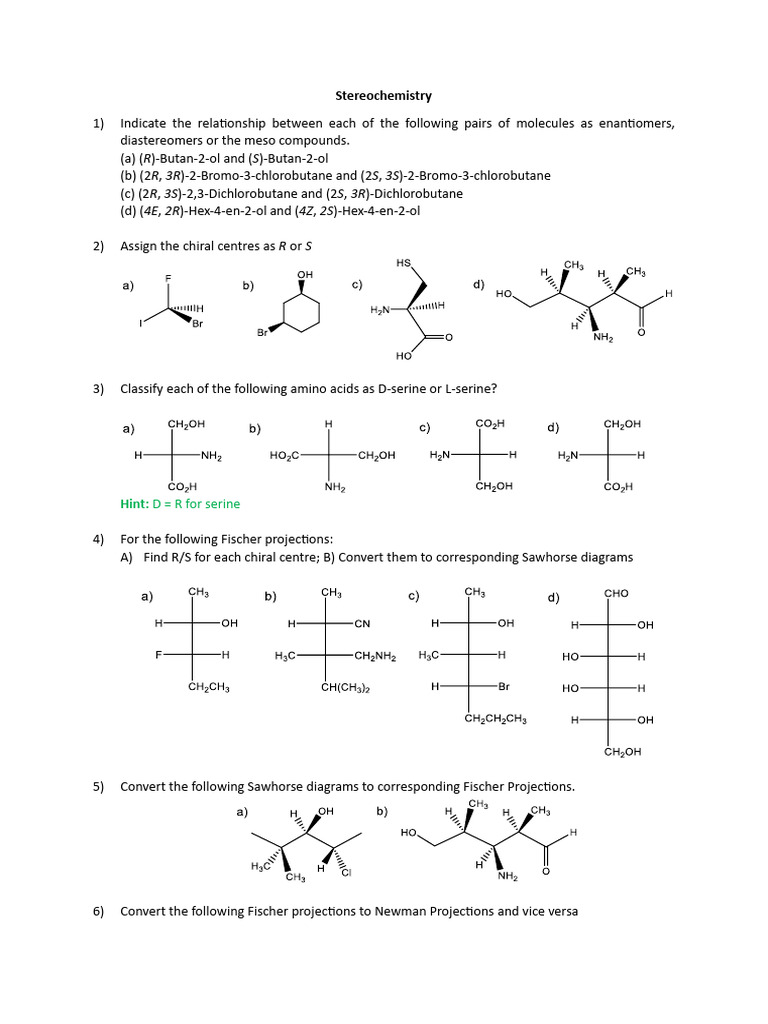 Stereochemistry: Chiral Centers and Relationships | PDF