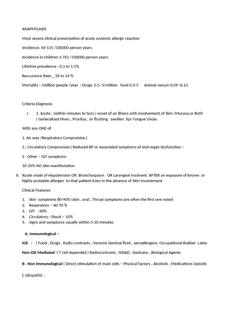 ANAPHYLAXIS | PDF