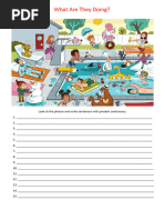 Present Continuous Picture Description | PDF