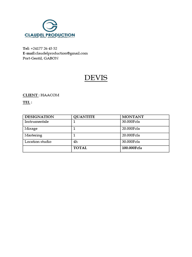Devis | PDF
