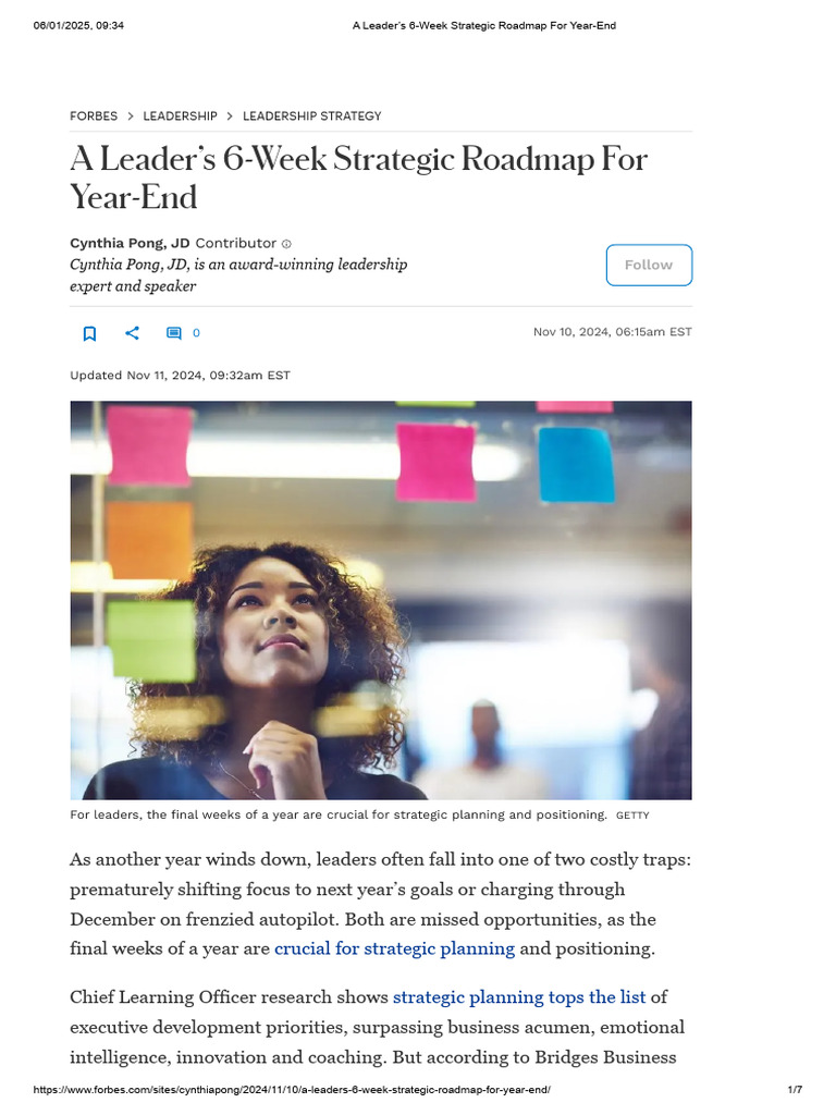 A Leader's 6-Week Strategic Roadmap For Year-End | PDF | Leadership ...