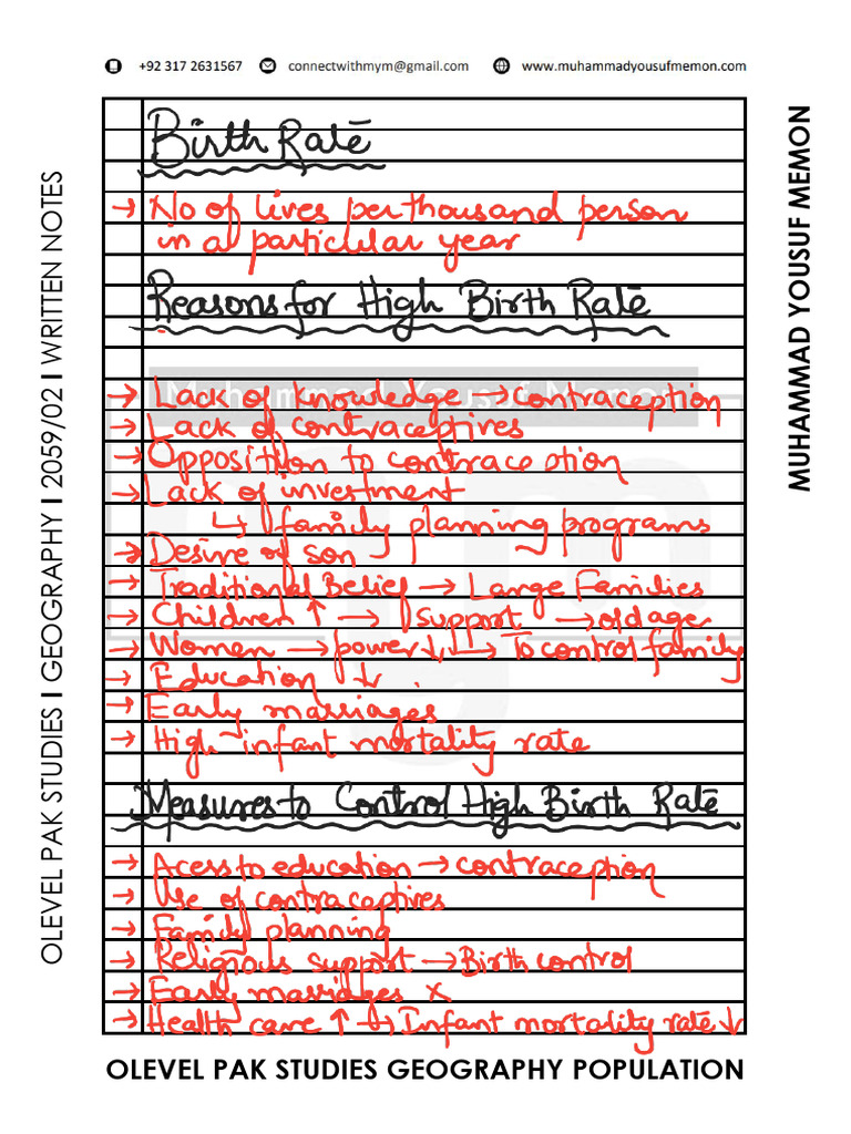 Population Key Notes | PDF
