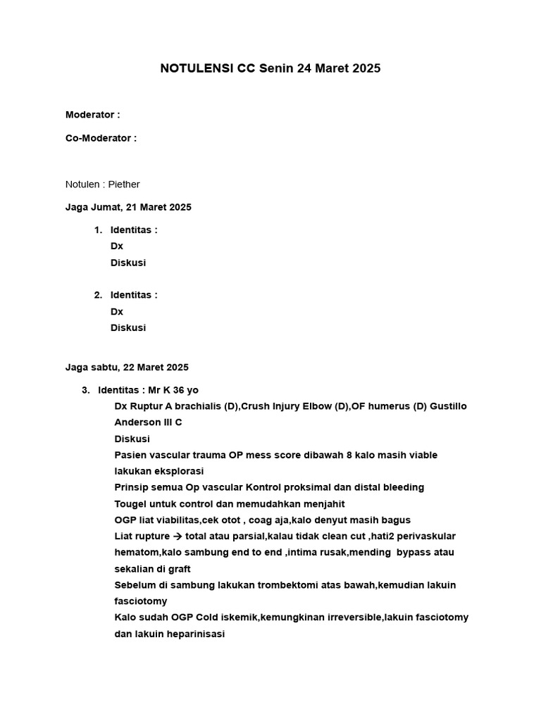 NOTULENSI CC Senin 24 Maret 2025 | PDF