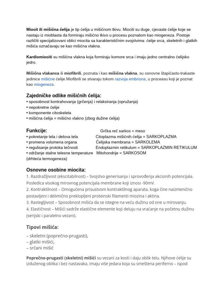 Misicna Celija-Biologija | PDF