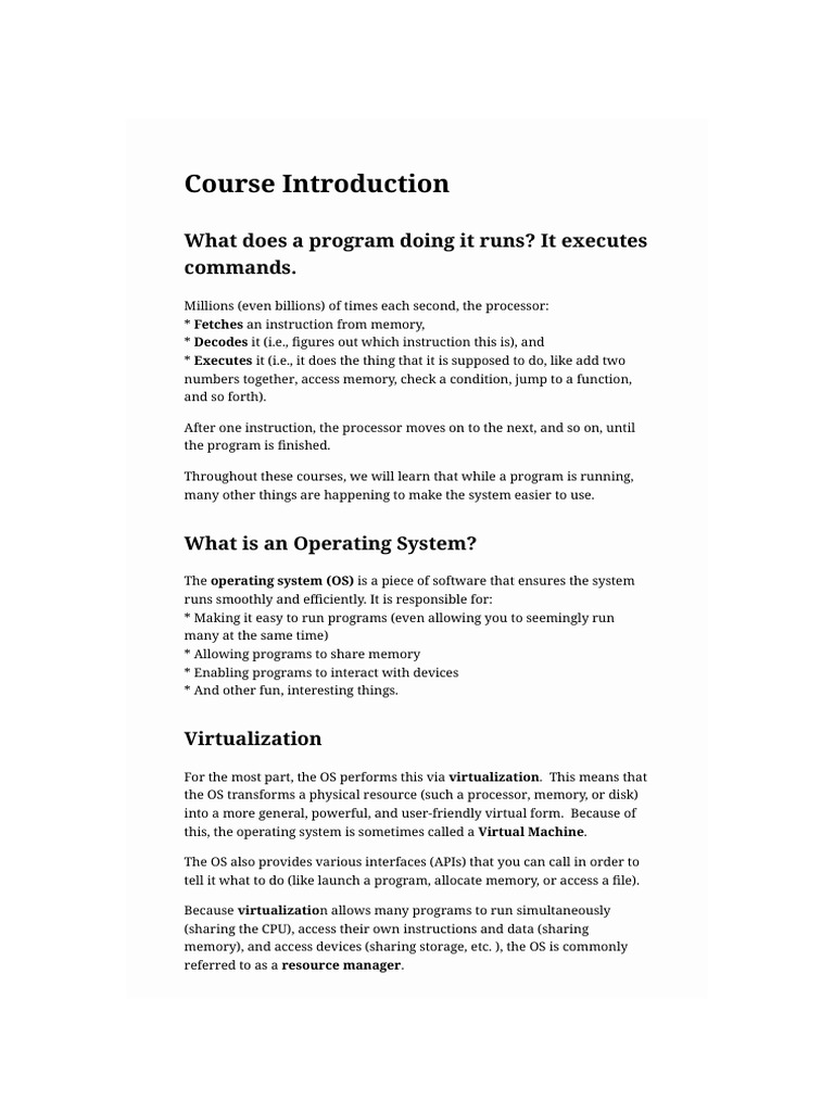 Intro To Os 1 Virtualization Introduction Intro To Operating Systems 9596