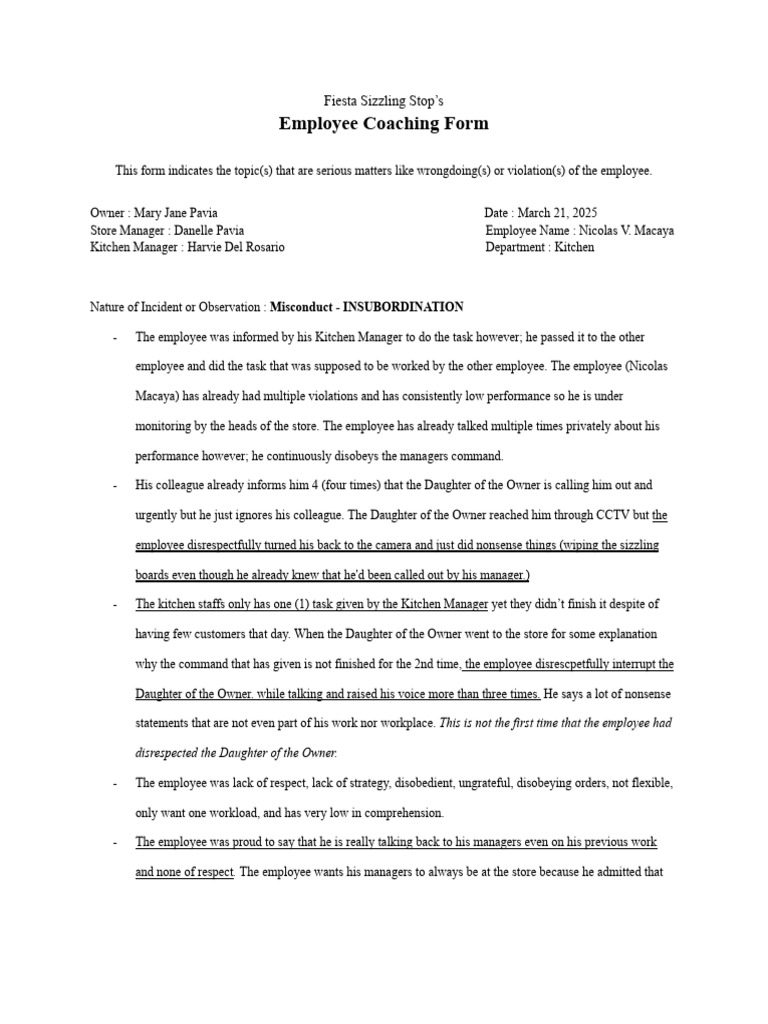 Employee Misconduct Report Form | PDF