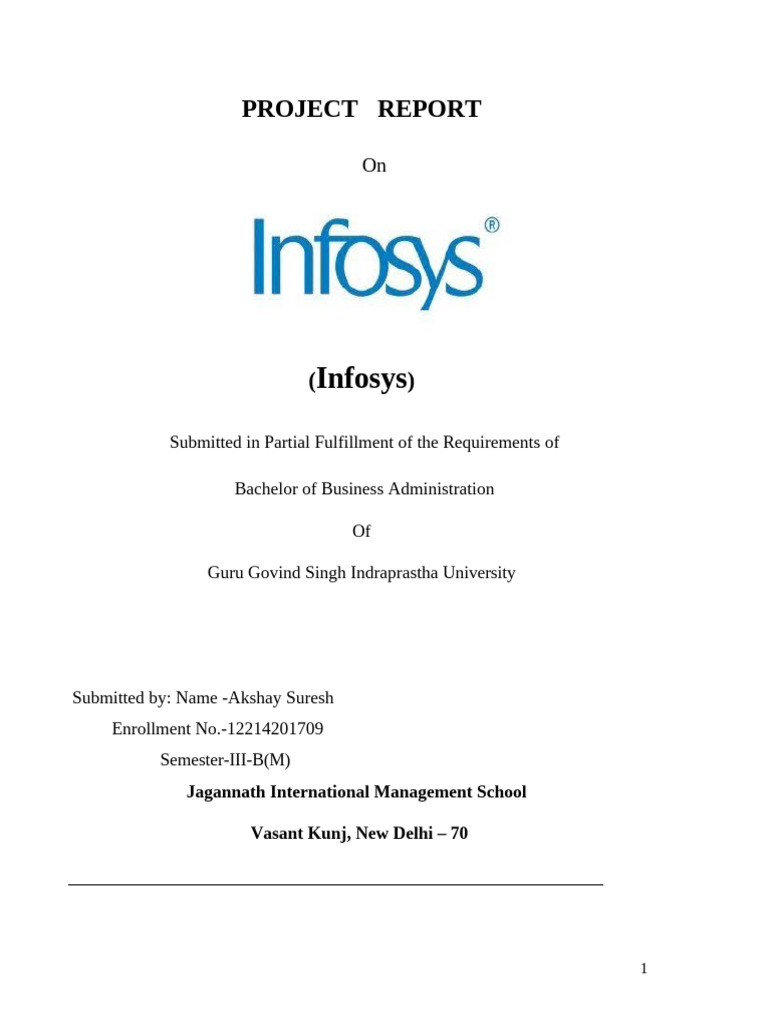 Infosys Project Report | PDF | Cost Of Living | Employment