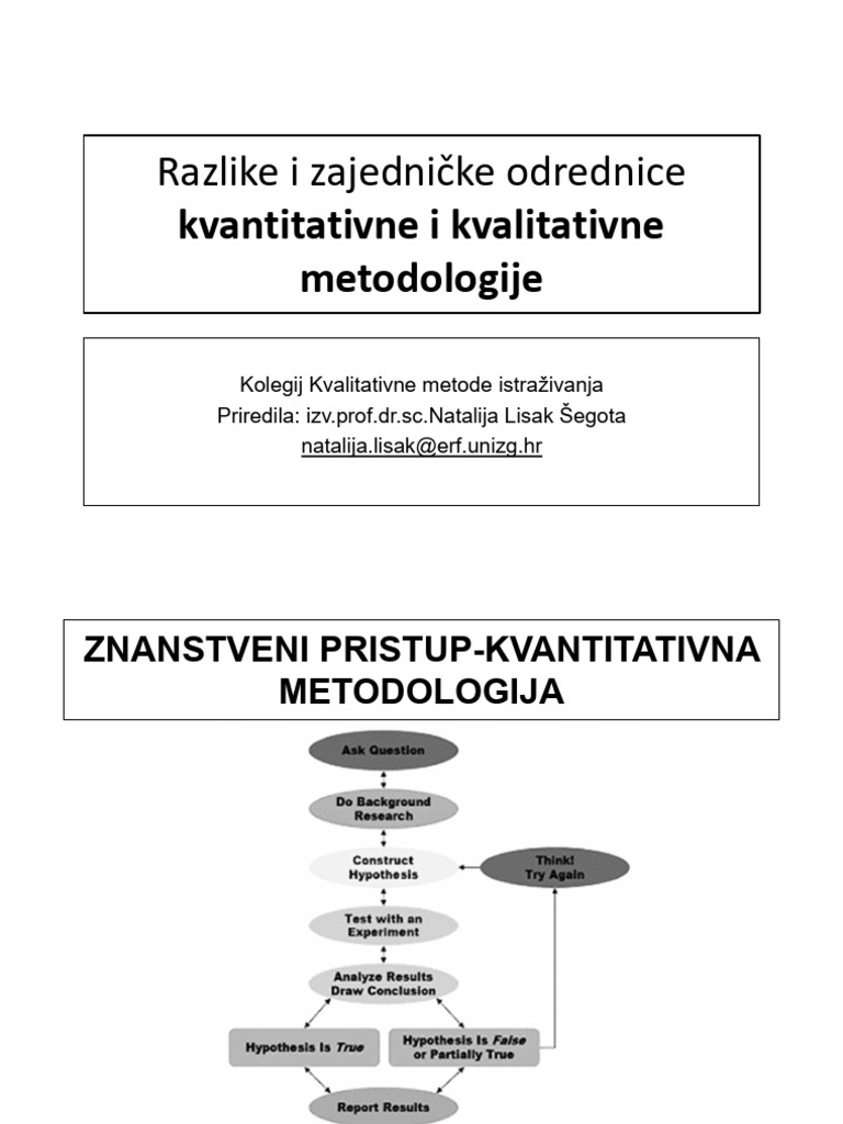 Kvantitativne I Kvalitativne Metode Istrazivanja - Razlike | PDF