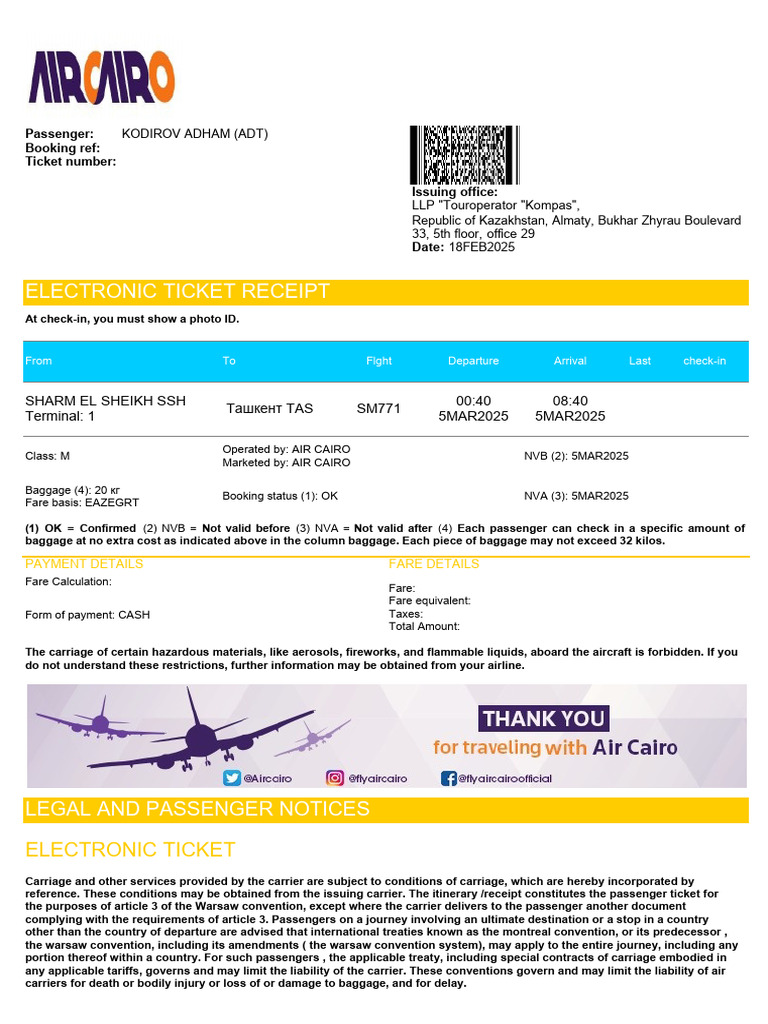 Aviaticket 15712341 | PDF