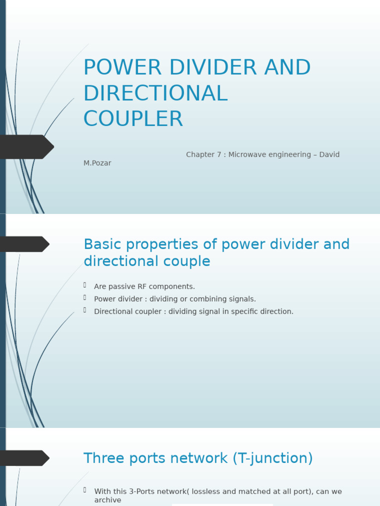 Power Divider and Directional Coupler | PDF