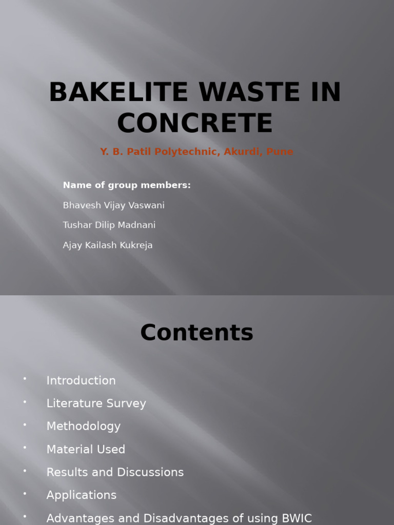 Bakelite Waste in Concrete | PDF | Concrete | Construction Aggregate