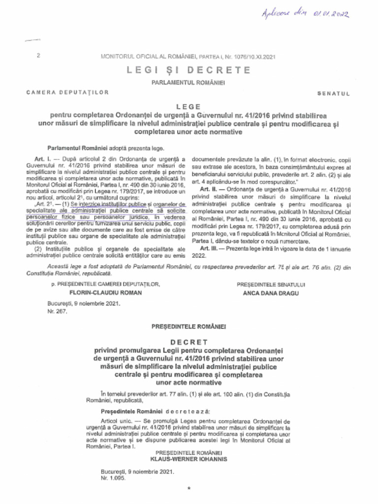OUG nr.41-2016 Interzicerea Solicitarii de Copii Dupa Avize | PDF