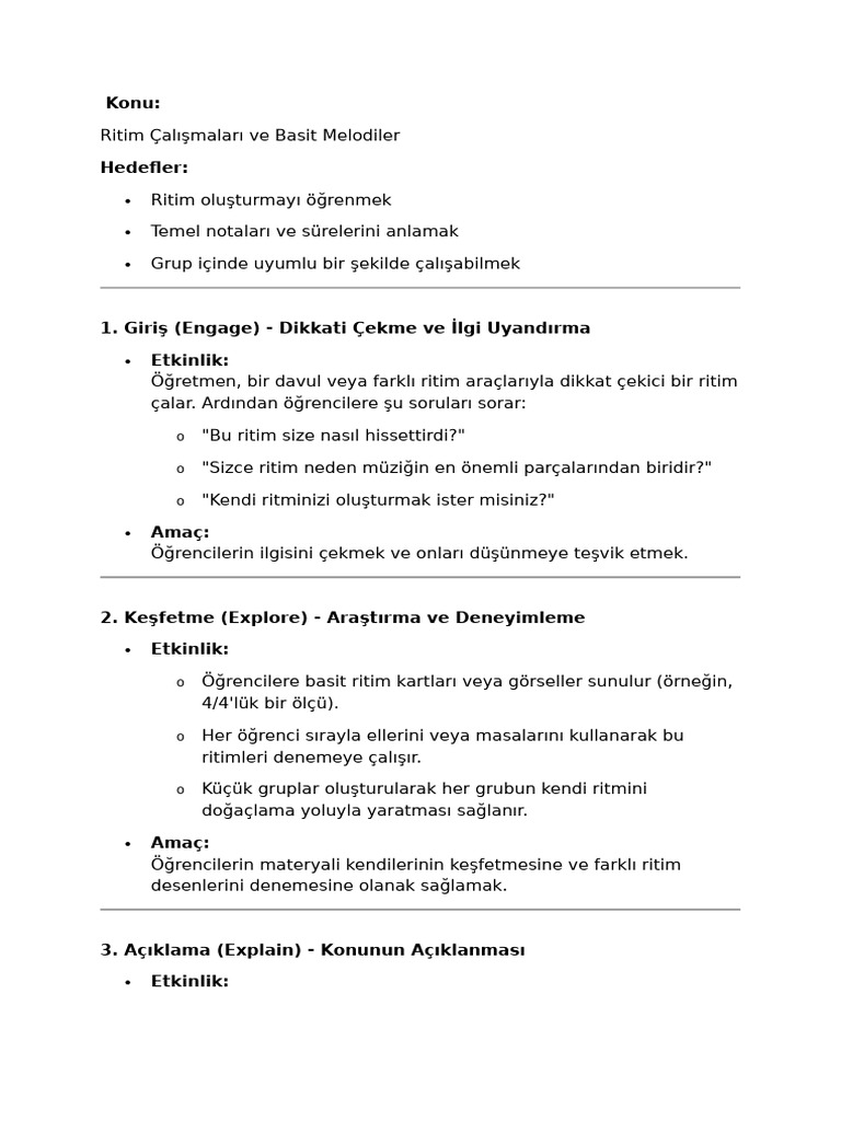 5e Modeli̇ Ders Örneği̇ | PDF