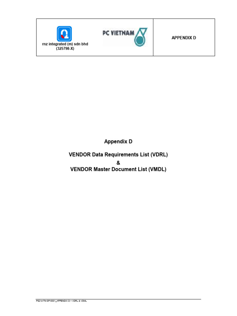 P5214 TN SP 0001 Appendix D | PDF