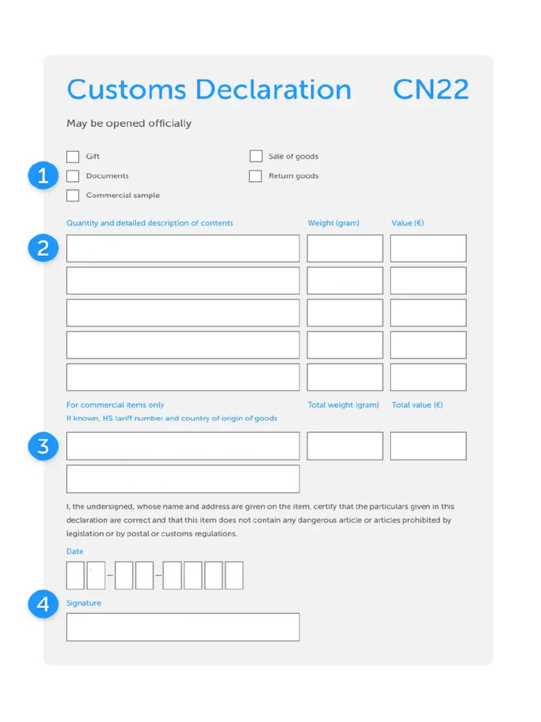 Customs Declaration | PDF