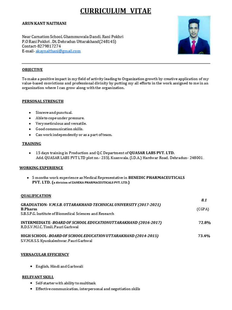 Arun's CV | PDF