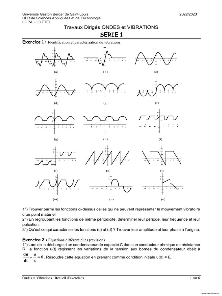 TD Et Corrigé Ondes Serie1 (22 - 23) | PDF