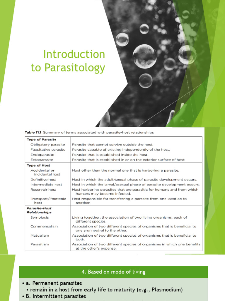 Introduction To Parasitology | PDF | Parasitism | Bacteria