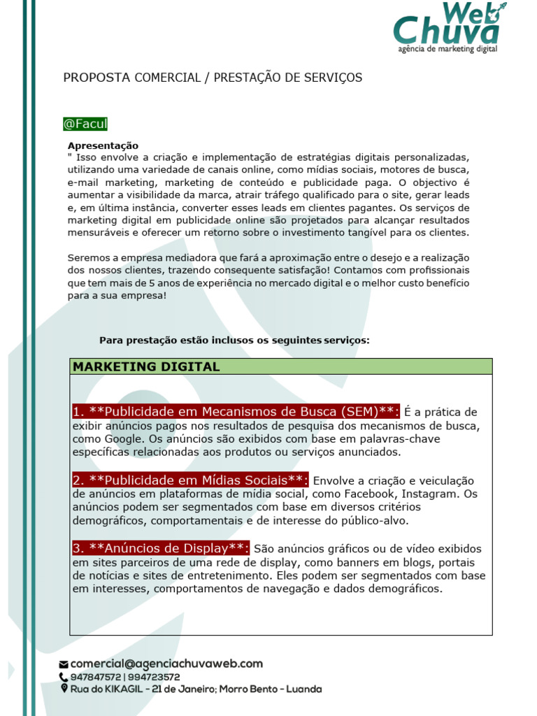 014.05 PROPOSTA COMERCIAL - Facul | PDF