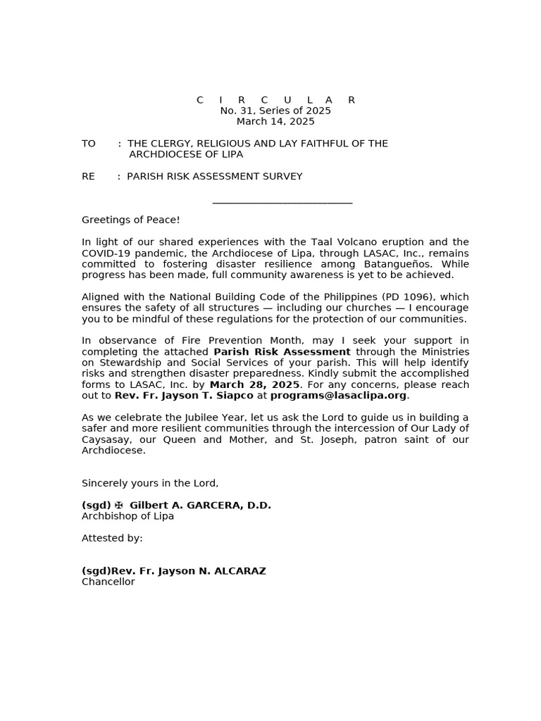 2025 Circular 31 Word | PDF