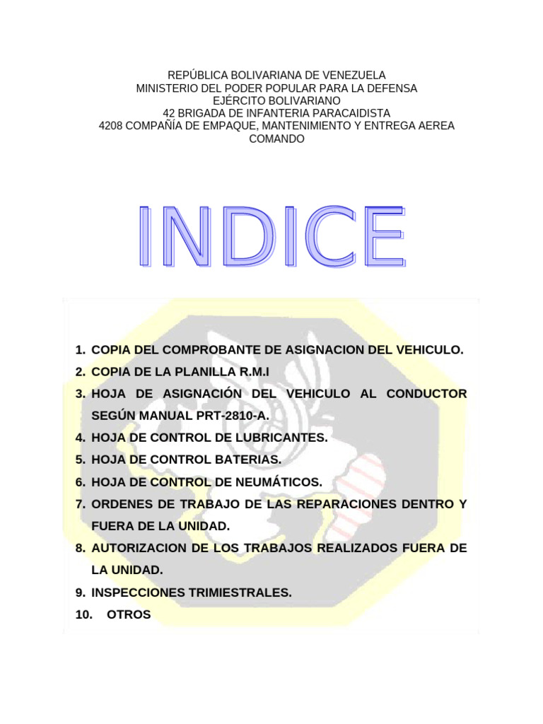 Exp. de Los Veh. Tacticos Separadores Piñango | PDF