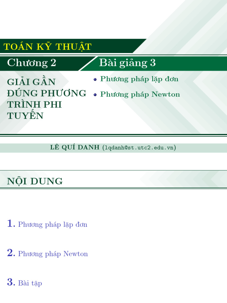 ToanKiThuat - lec03.PPLapDon PPNewton | PDF