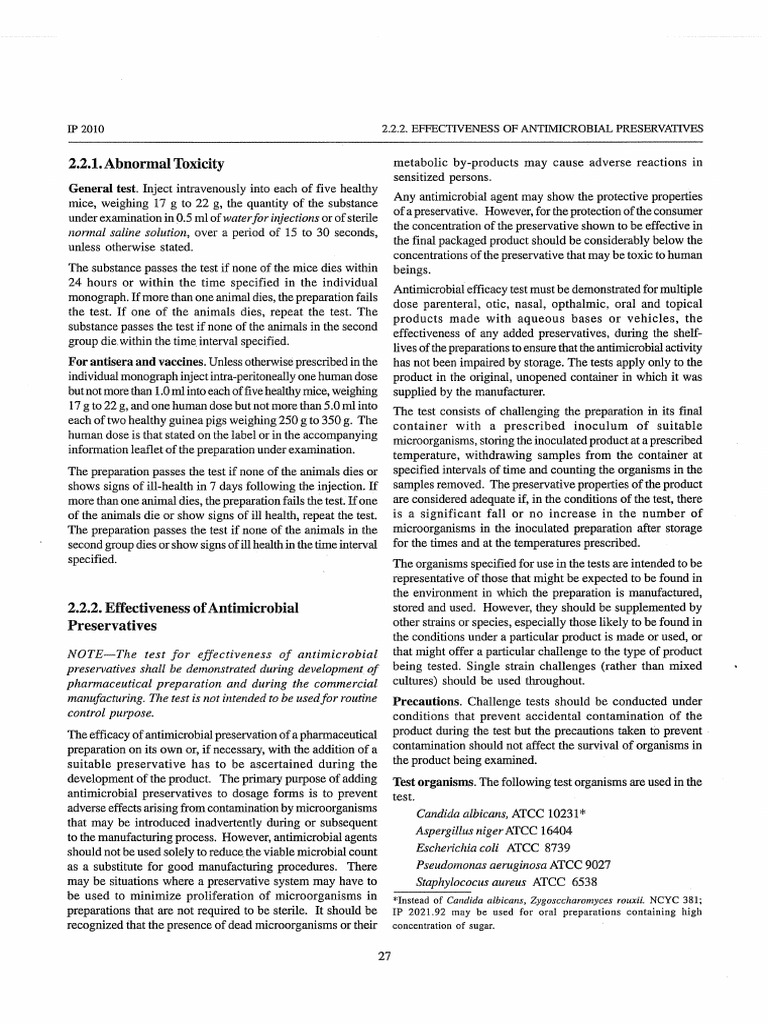 Antimicrobial Preservative Efficacy Testing | PDF | Lipopolysaccharide ...