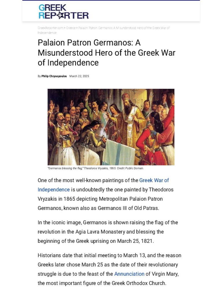 Germanos of Patras: Greek Independence Hero | PDF | Greeks | Christian ...
