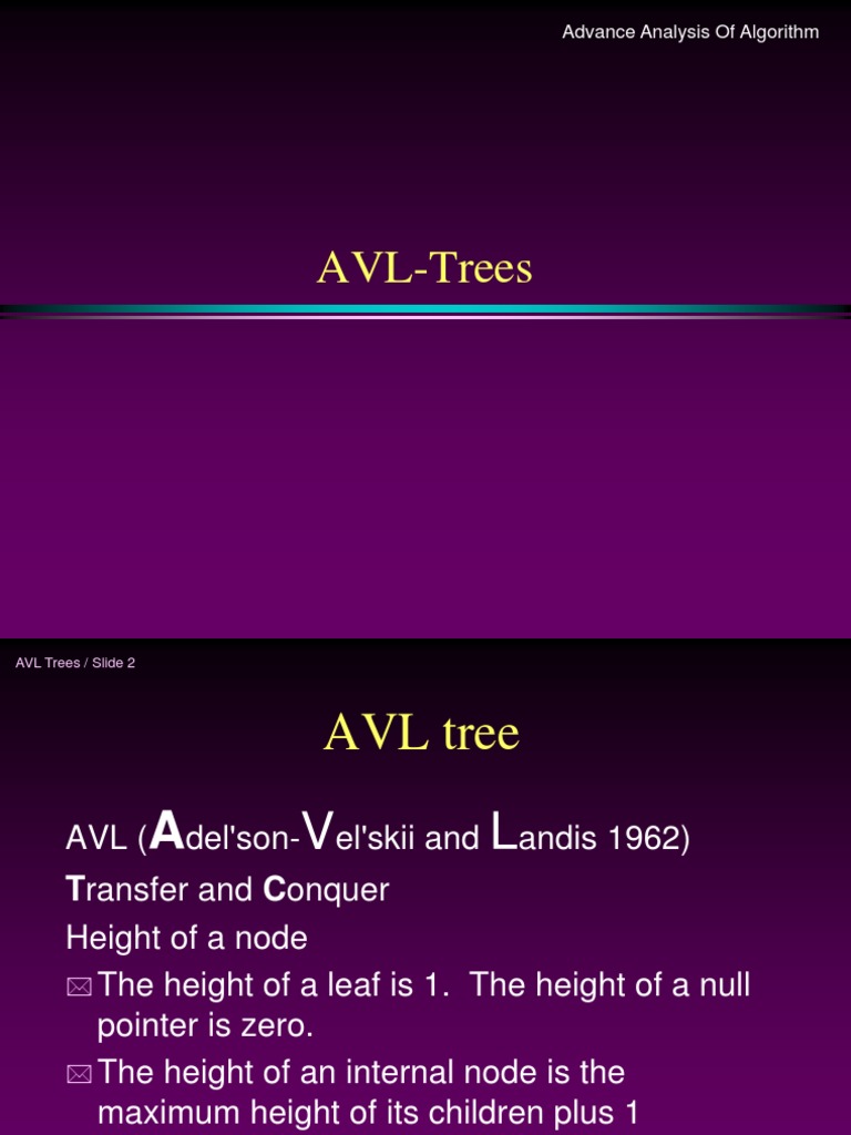 AVL-Trees: Advance Analysis of Algorithm | PDF | Theoretical Computer Science | Computer Data