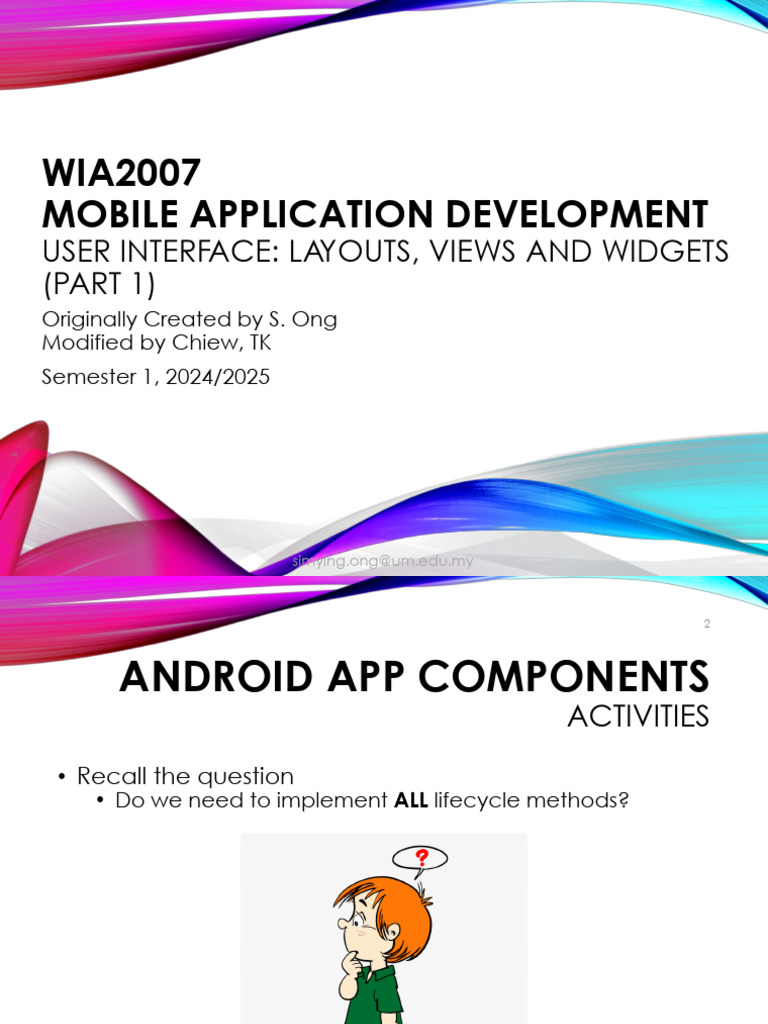 WIA2007_L3_2024_User Interface Layouts, Views and Widgets - Part 1 | PDF | Computer Keyboard | Pixel