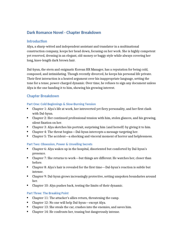 Dark Romance Chapter Breakdown | PDF