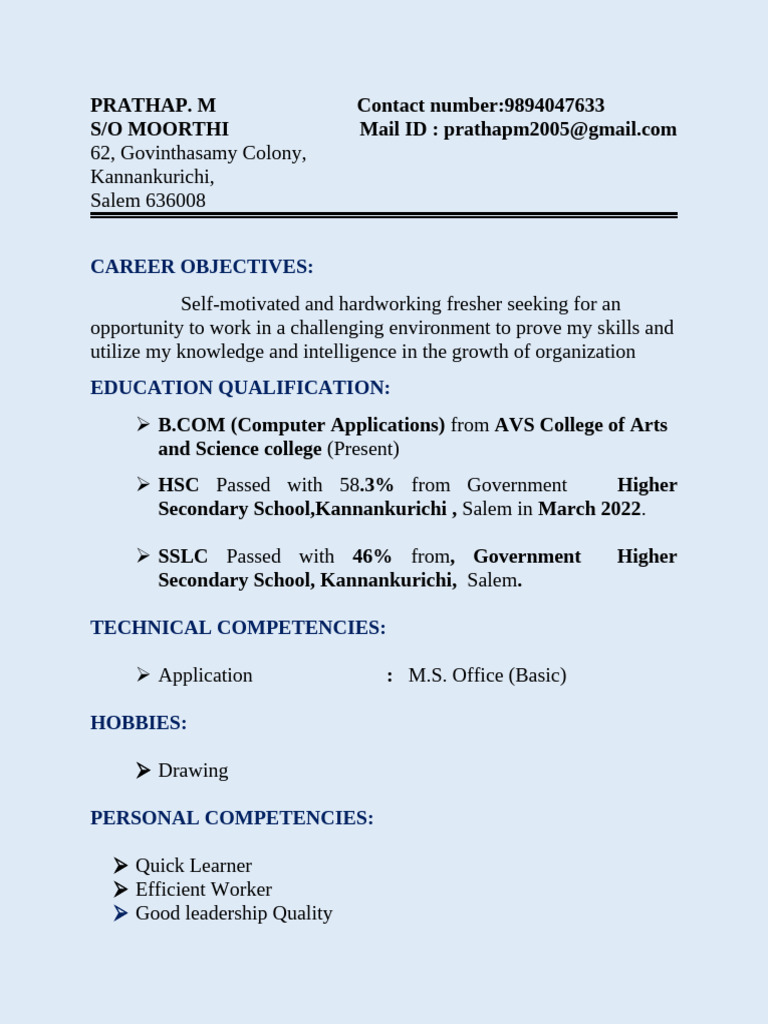 Resume Prathap | PDF