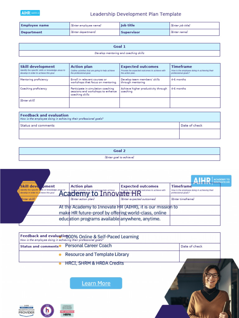 Leadership-Development-Plan-Template | PDF | Mentorship | Leadership